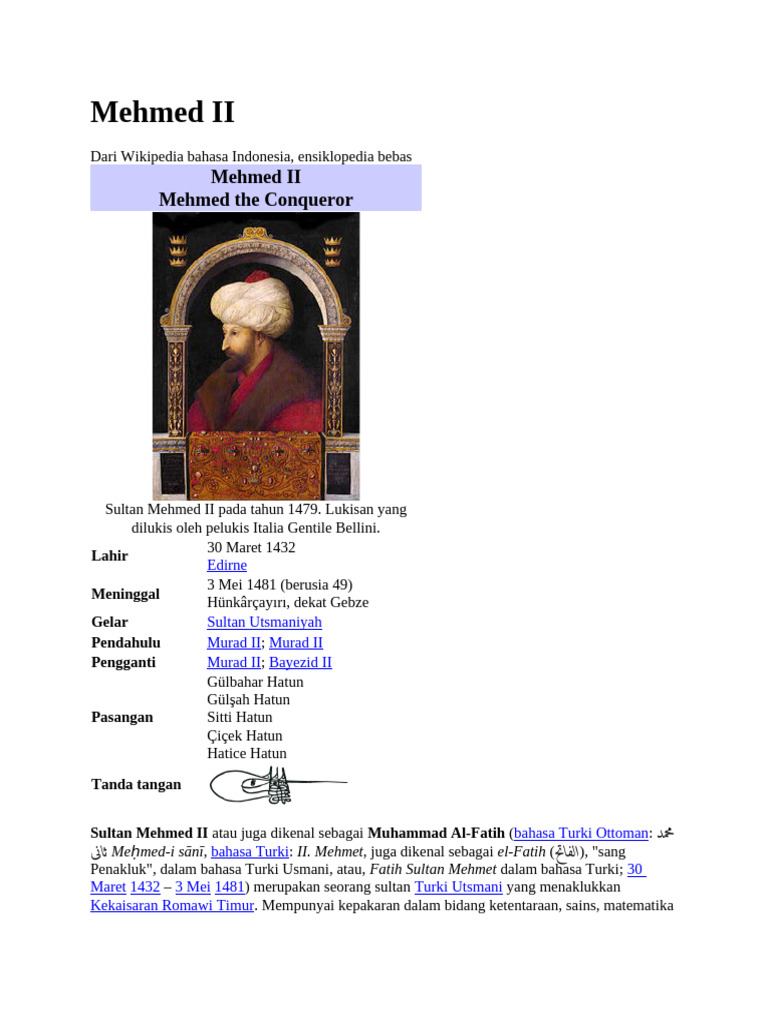 Mehmed II | PDF