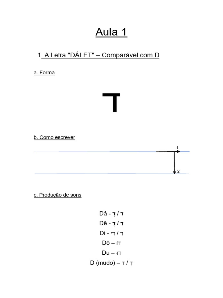 Letras do Hebraico Dalet | PDF