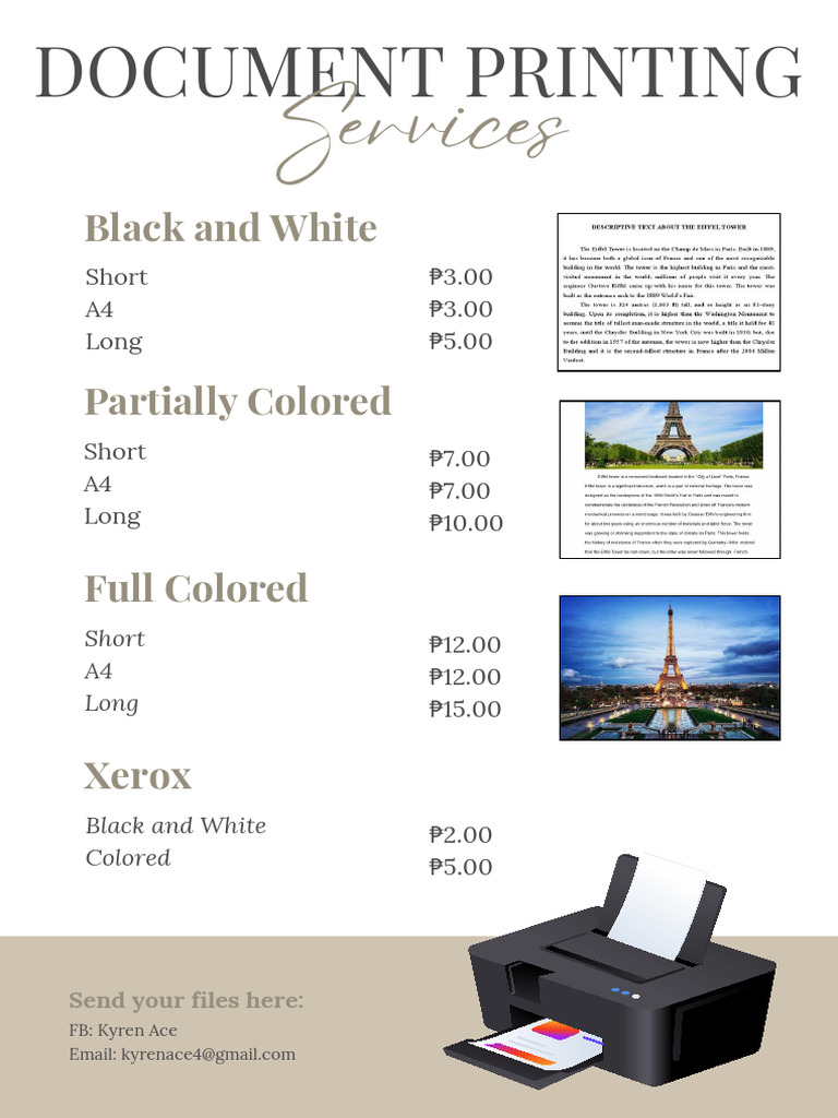 Printing Pricelist | PDF