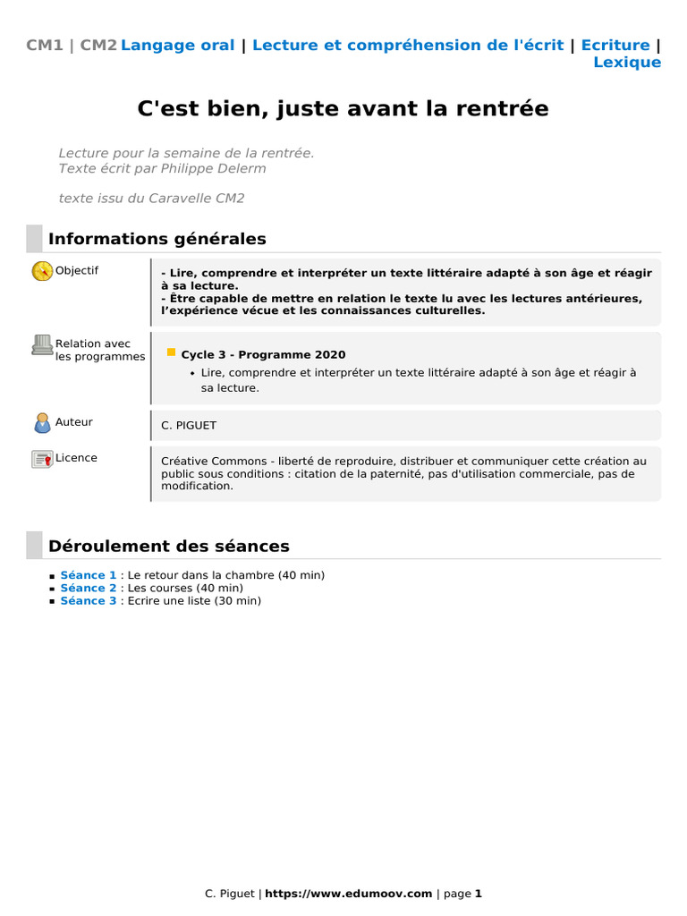 C Est Bien Juste Avant La Rentree | PDF