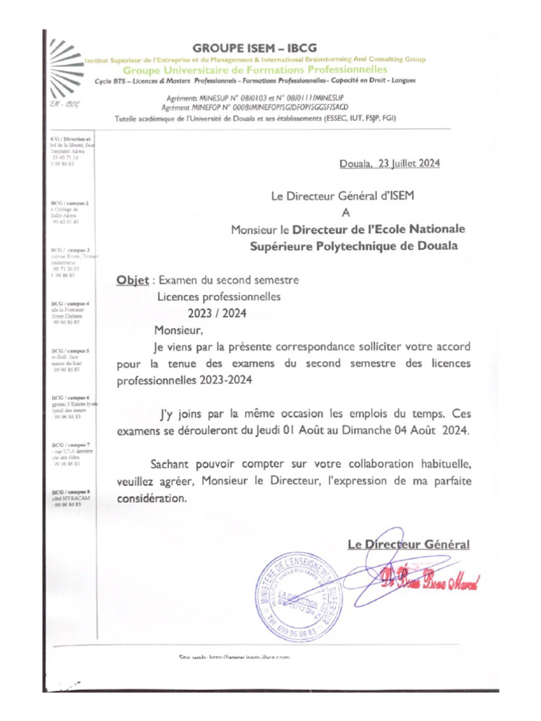 Supérieure Polytechnique de Douala | PDF