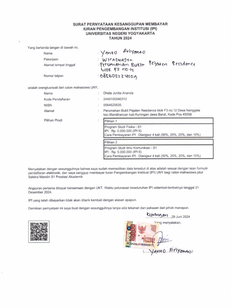 Pernyataan Ipi | PDF