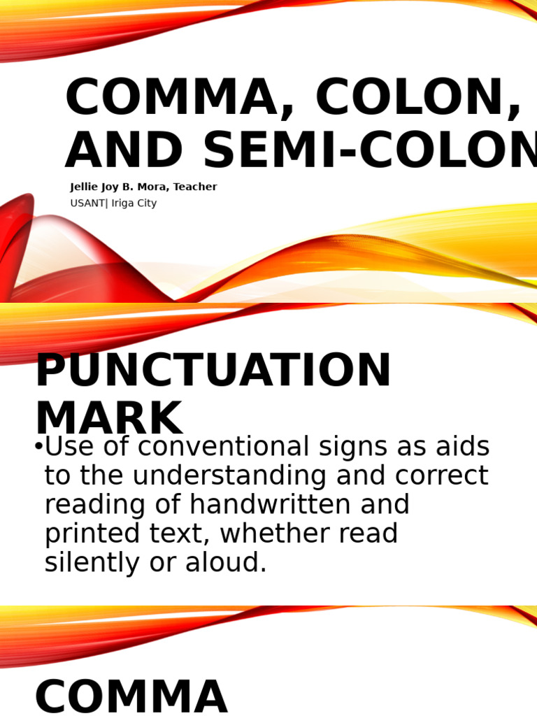 Comma Colon Semi Colon | PDF