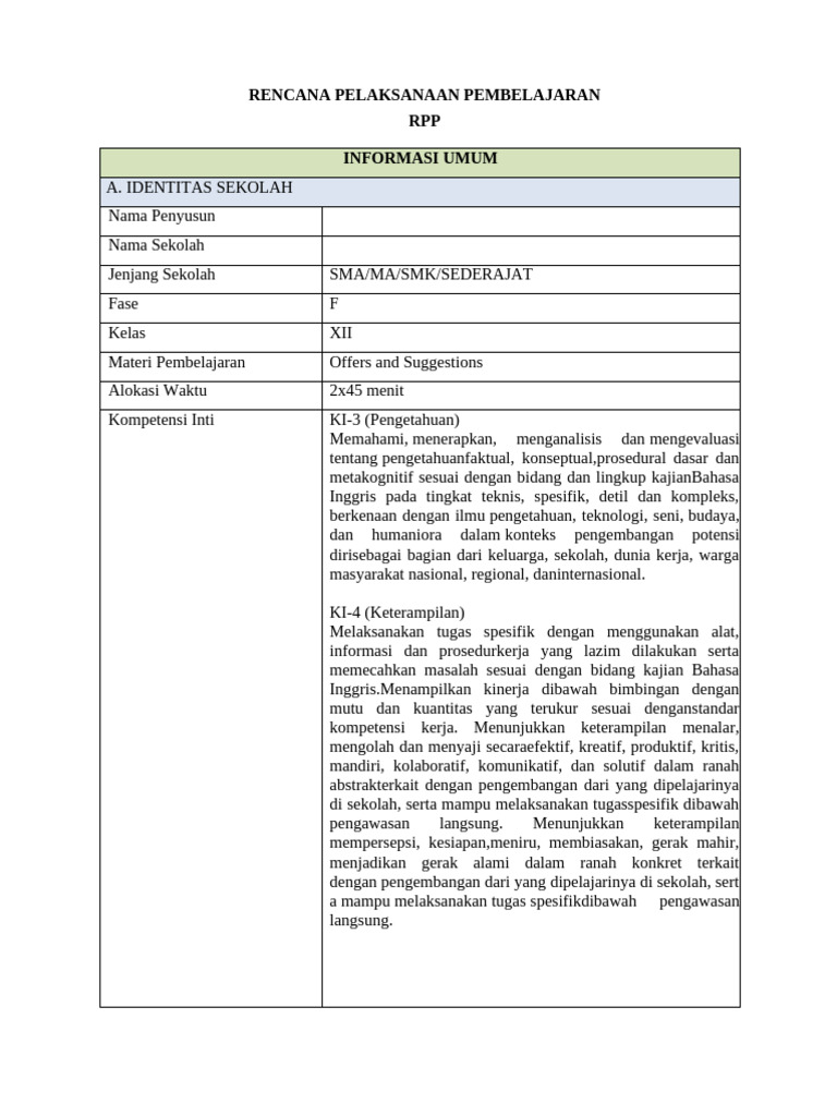 Modul Ajar Intention | PDF