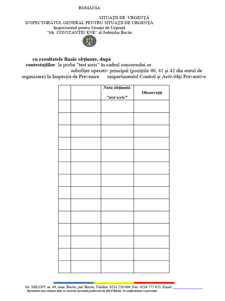 Tabel Nominal Rezultat Final | PDF