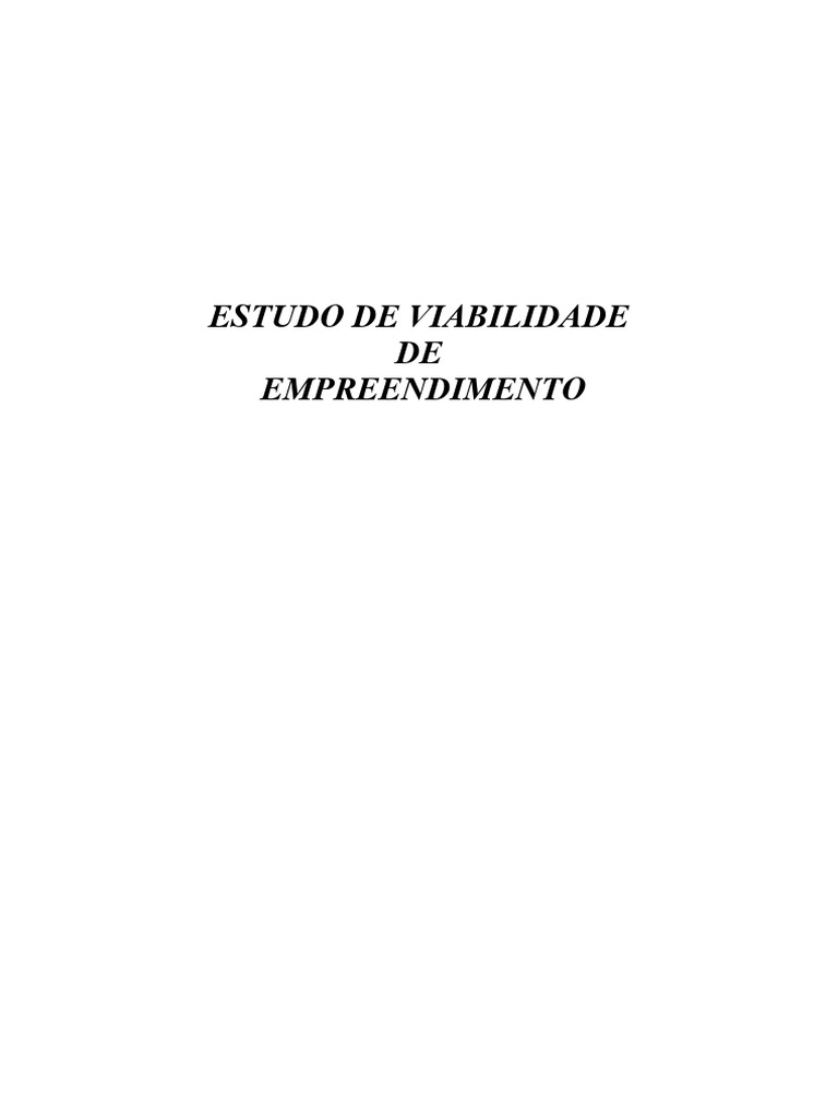 Estudo de Viabilidade | PDF