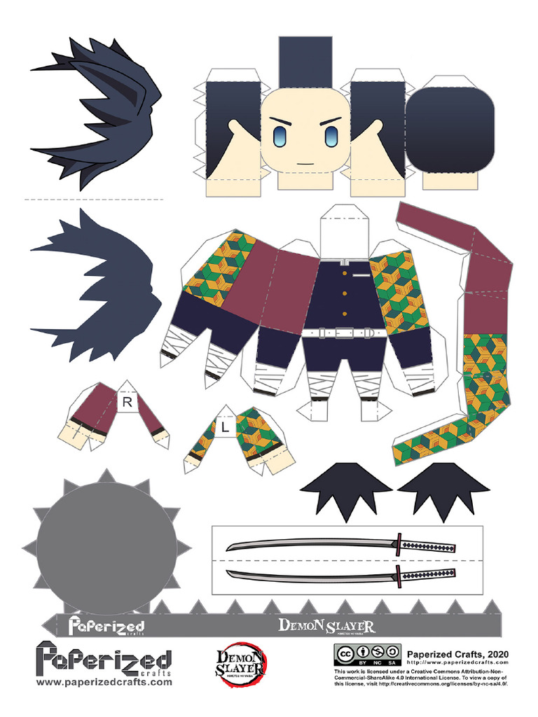 Demon Slayer - Giyu Tomioka Papercraft | PDF
