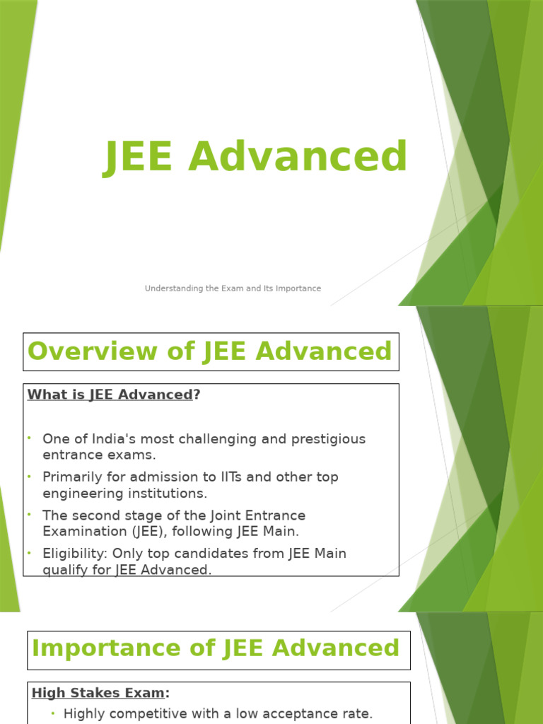 JEE Advanced PPT - in Progress | PDF