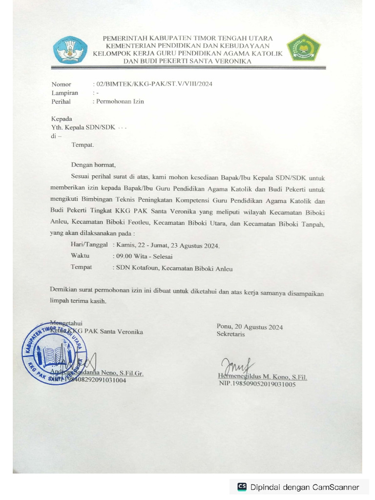 Surat Permohonan Izin | PDF