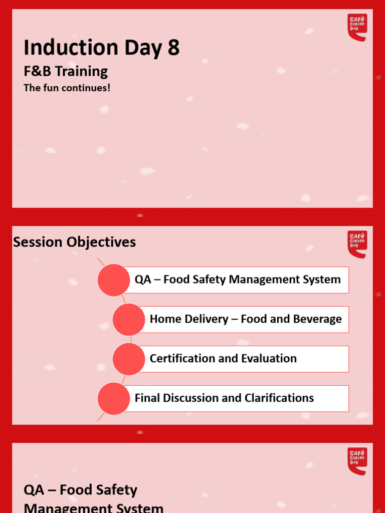 Day 5 - F&B Induction | PDF