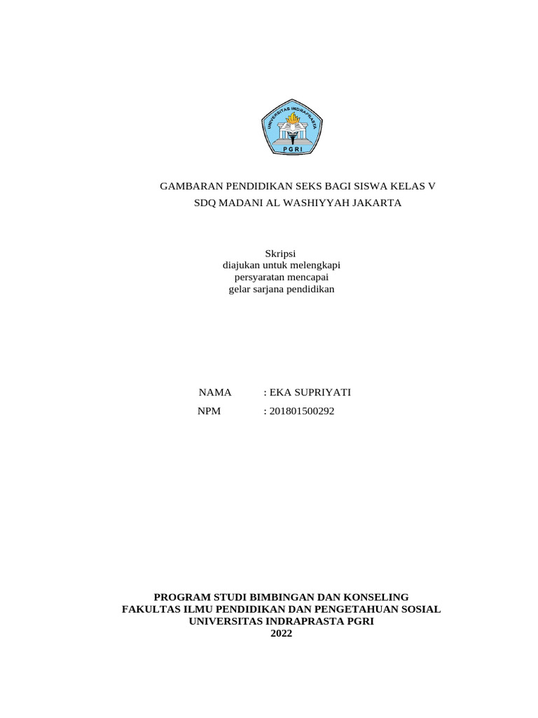 Gambaran Pendidikan Seks Bagi Siswa Kelas V | PDF
