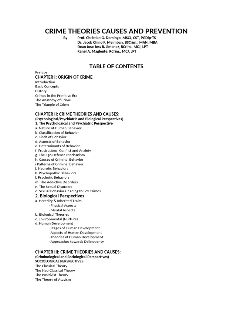 Crime Theories Causes and Prevention | PDF | Criminology | Crimes