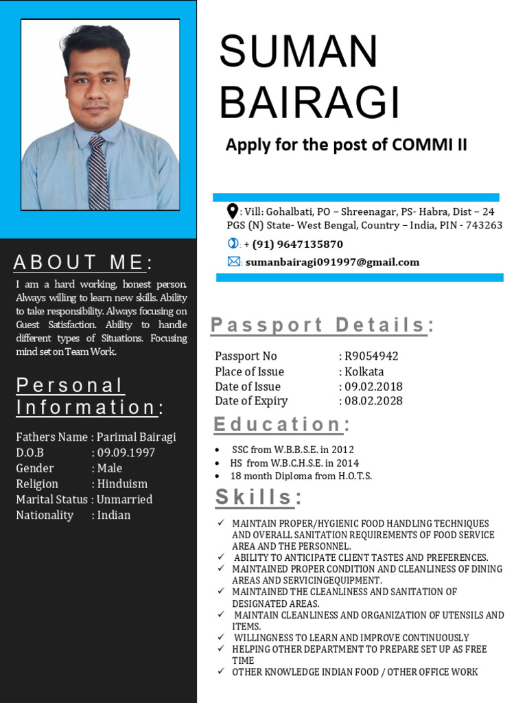 Suman Bairagi Resume | PDF
