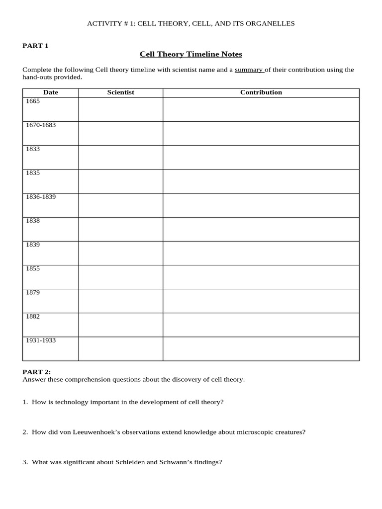 Activity # 1 Cell | PDF