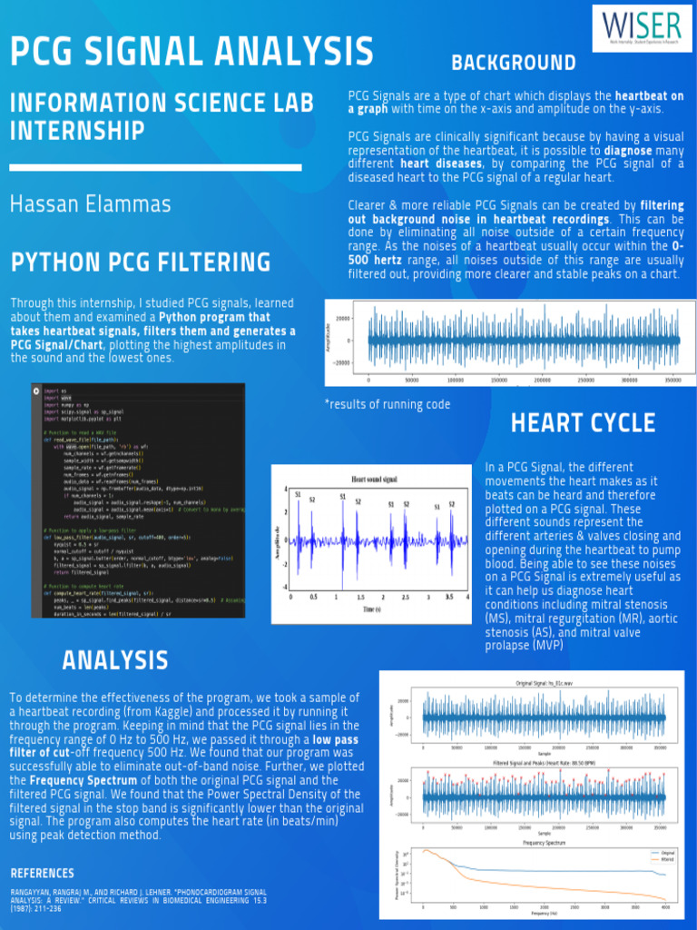 PCG Signal Analysis (ISL Internship Poster) | PDF