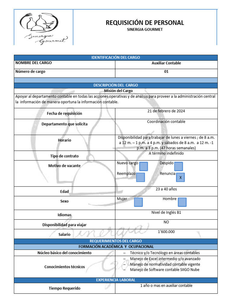 Requisicion - Aux Contable | PDF