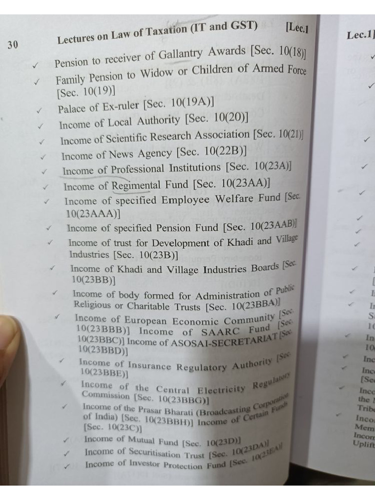 Section 10 Exempted Income List | PDF