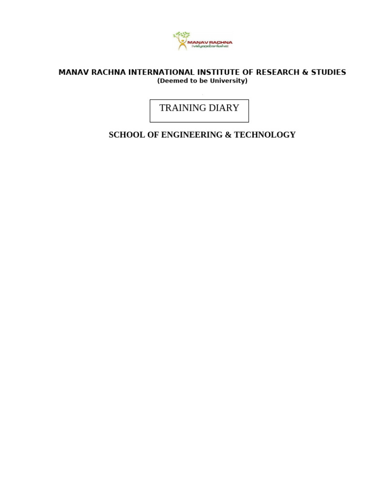 TRG Diary For 6 Week Industrial TRG | PDF | Bachelor's Degree | Business