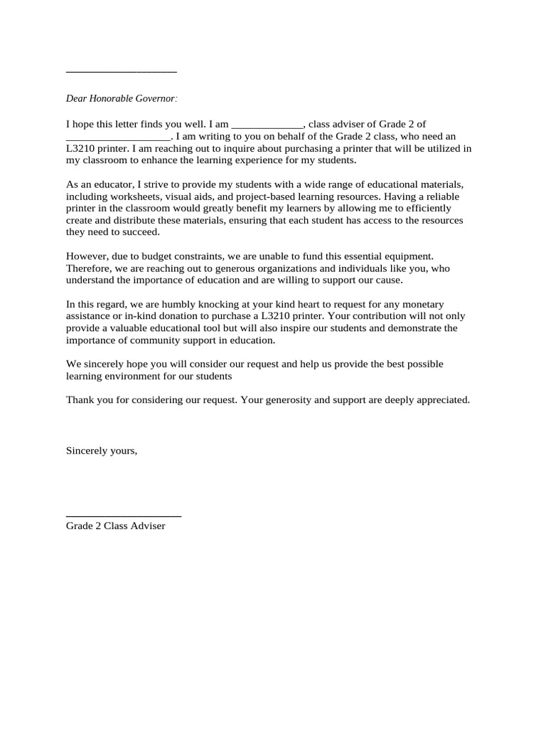 Letter For Printer | PDF | Business | Social Science