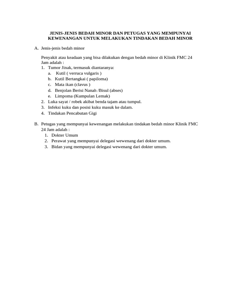 JENIS Bedah Minor | PDF