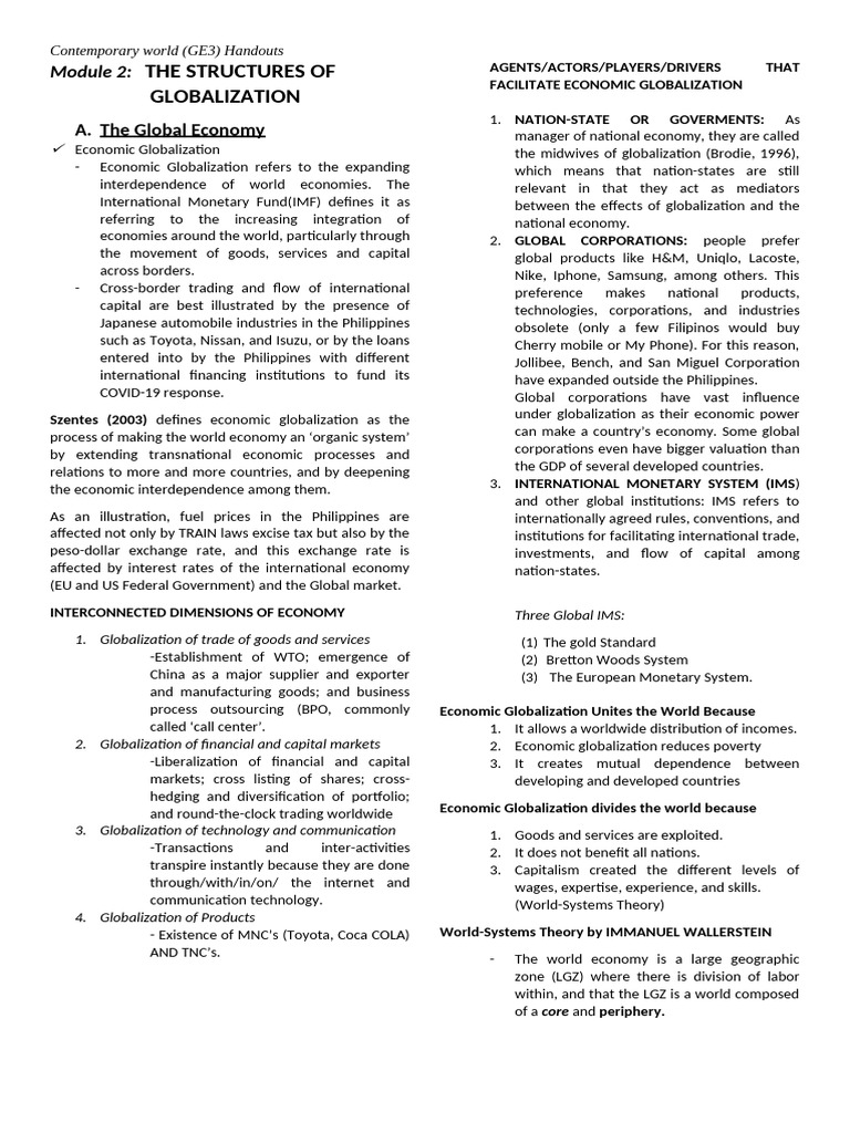 Structures of Globalization | PDF