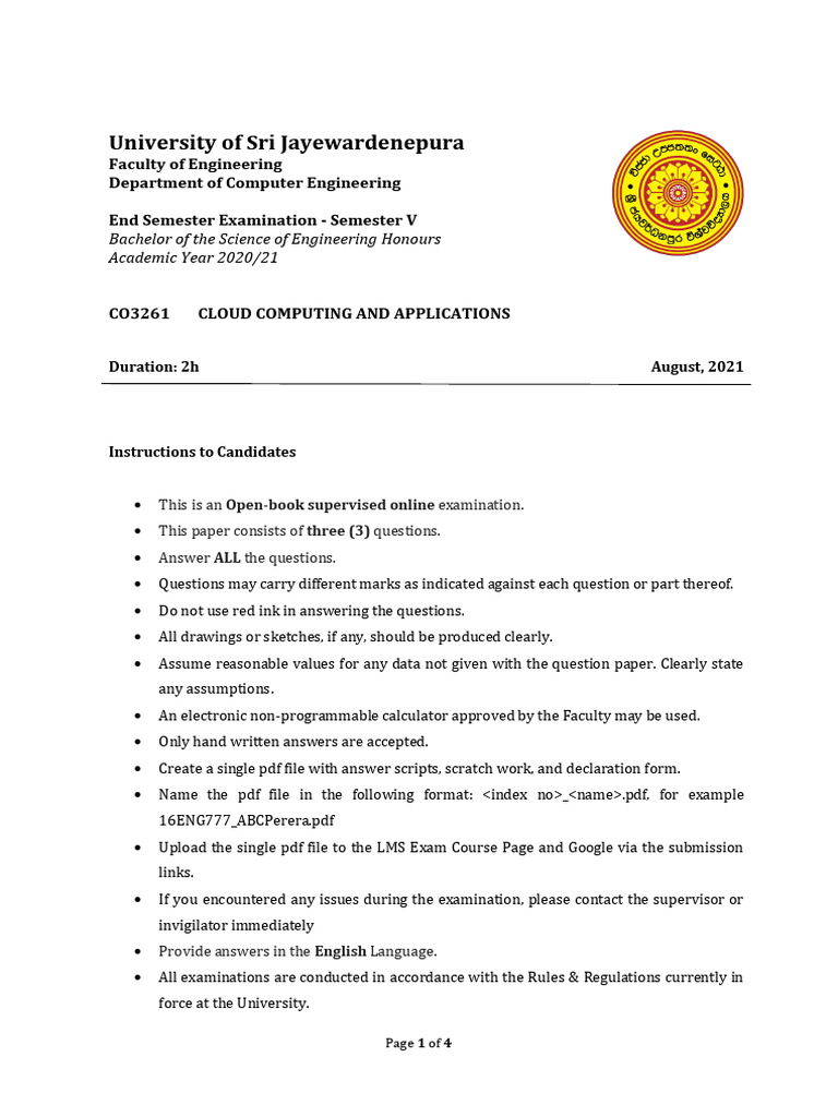 ESE Paper - 2021 | PDF