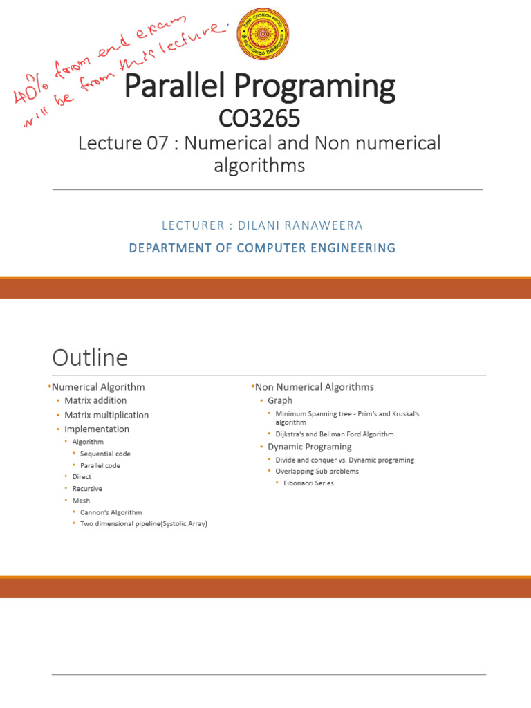 Lecture 5 Numerical and Non Numerical Algorithm 240408 164830750 | PDF