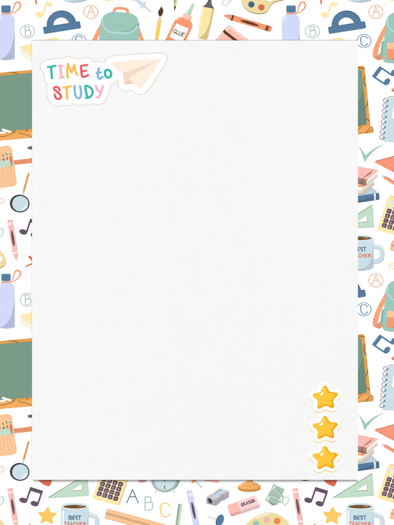 Colorful Study Blank Note Document A4 | PDF