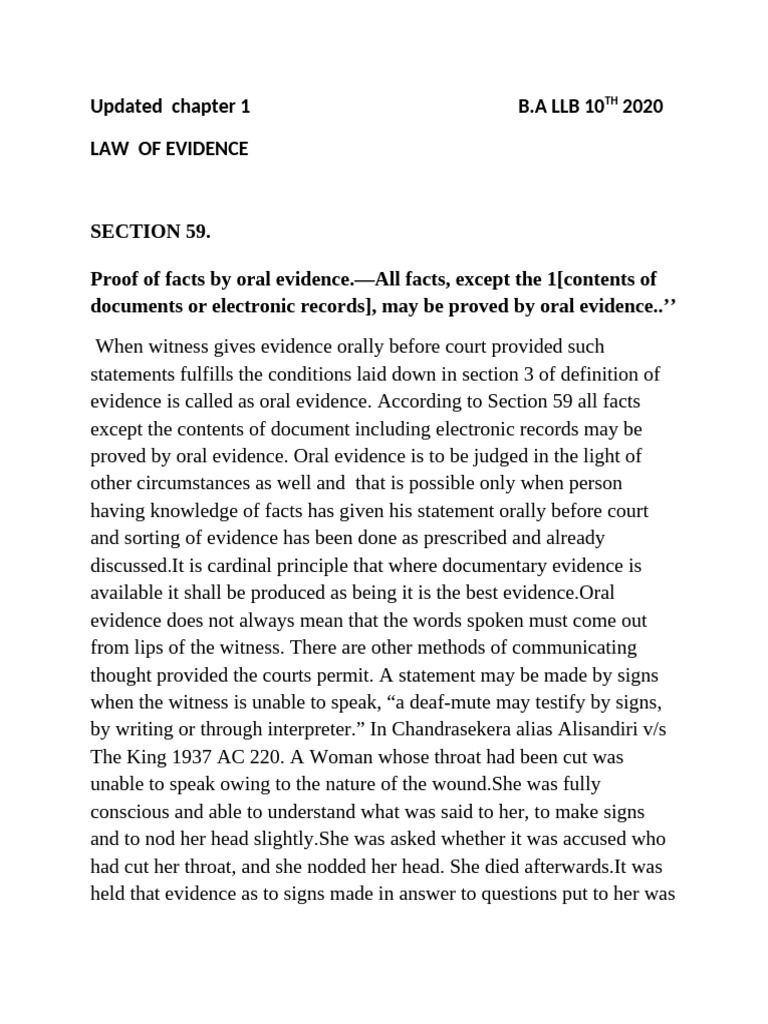 Upda Ted Jasir Chapter 1 Section60 B.A LLB 10TH SEM B | PDF