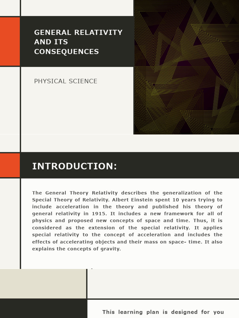 General Relativity: Concepts & Effects | PDF | General Relativity | Black Hole