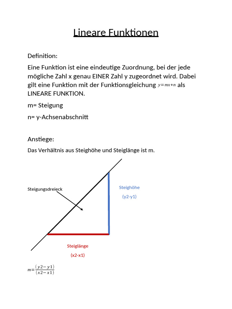 Lineare Funktionen | PDF Lineare Funktionen | PDF