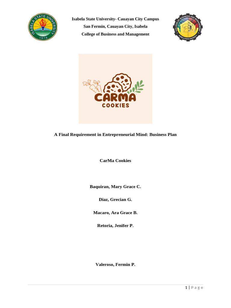 Business Plan-Carma Cookies - Final | PDF