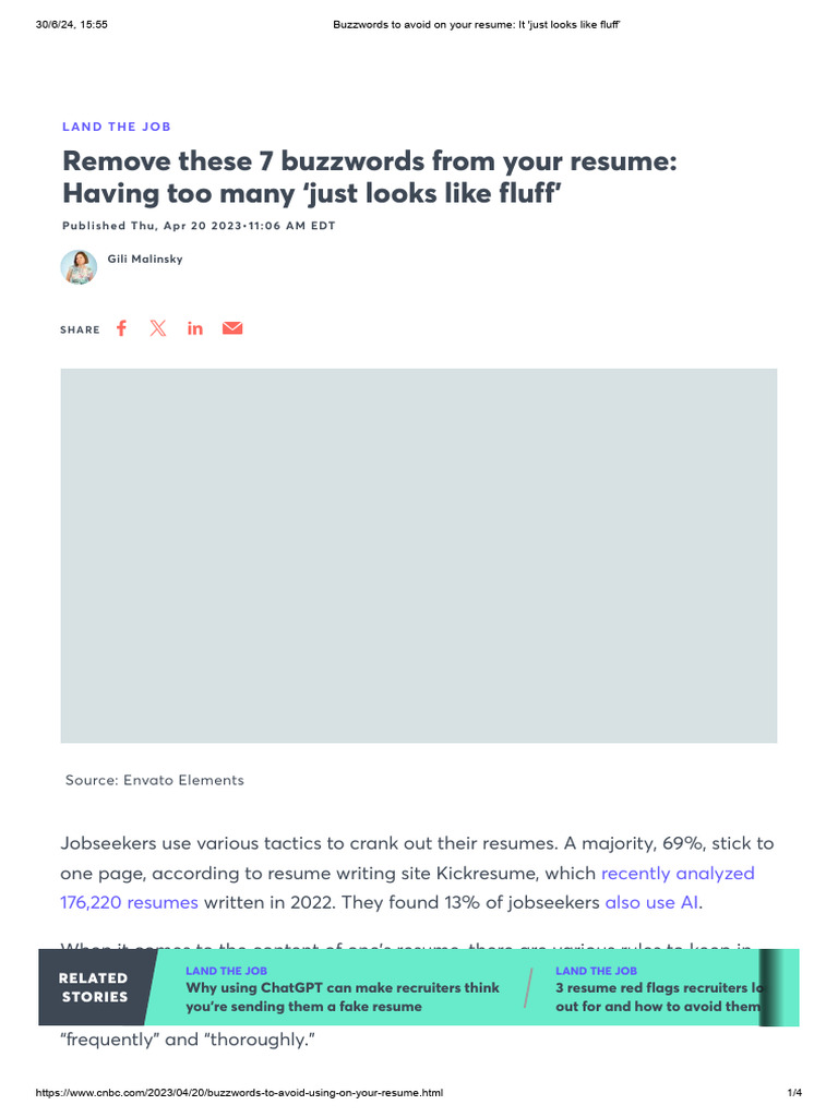 Buzzwords To Avoid On Your Resume - It 'Just Looks Like Fluff' | PDF ...