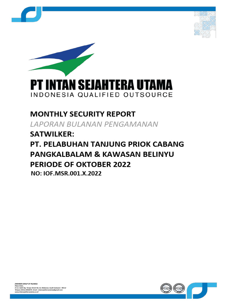 IOF - msr.001 - Monthly Security Report Form Rev. 1 Okt'22 | PDF