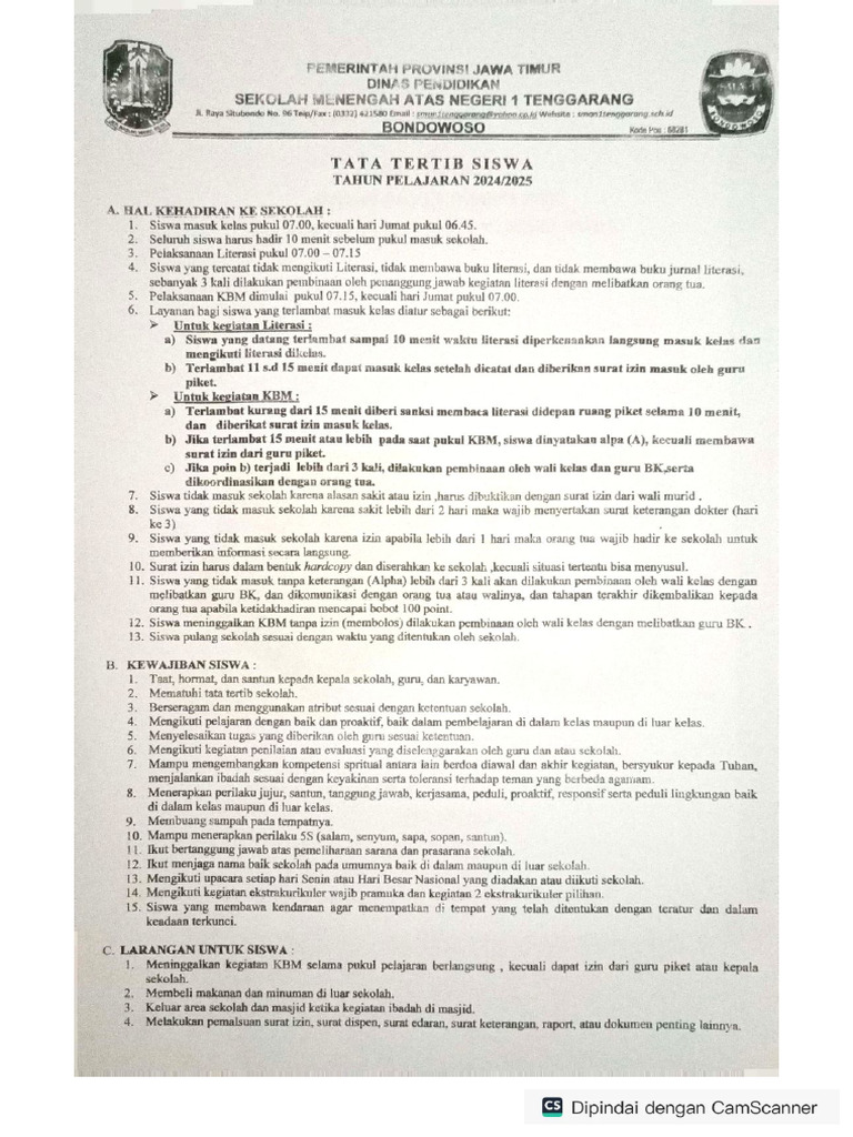 Tatib 2024-2025 | PDF