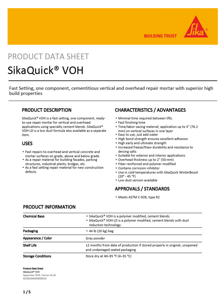 SikaQuick VOH | PDF