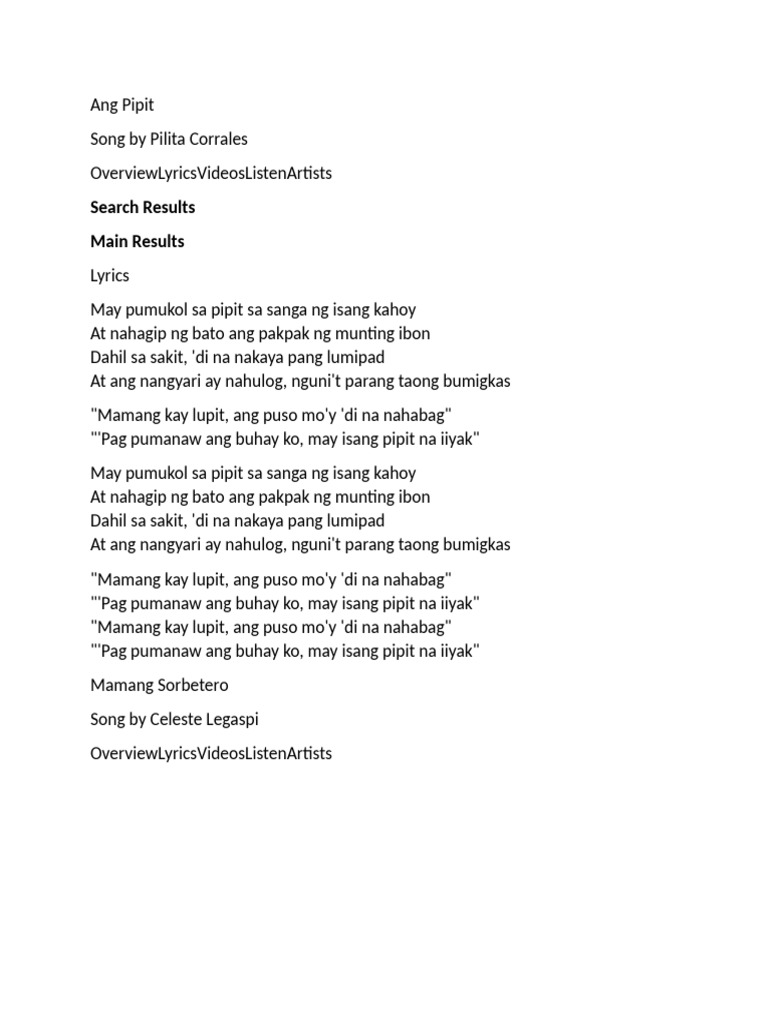 Ang Pipit | PDF