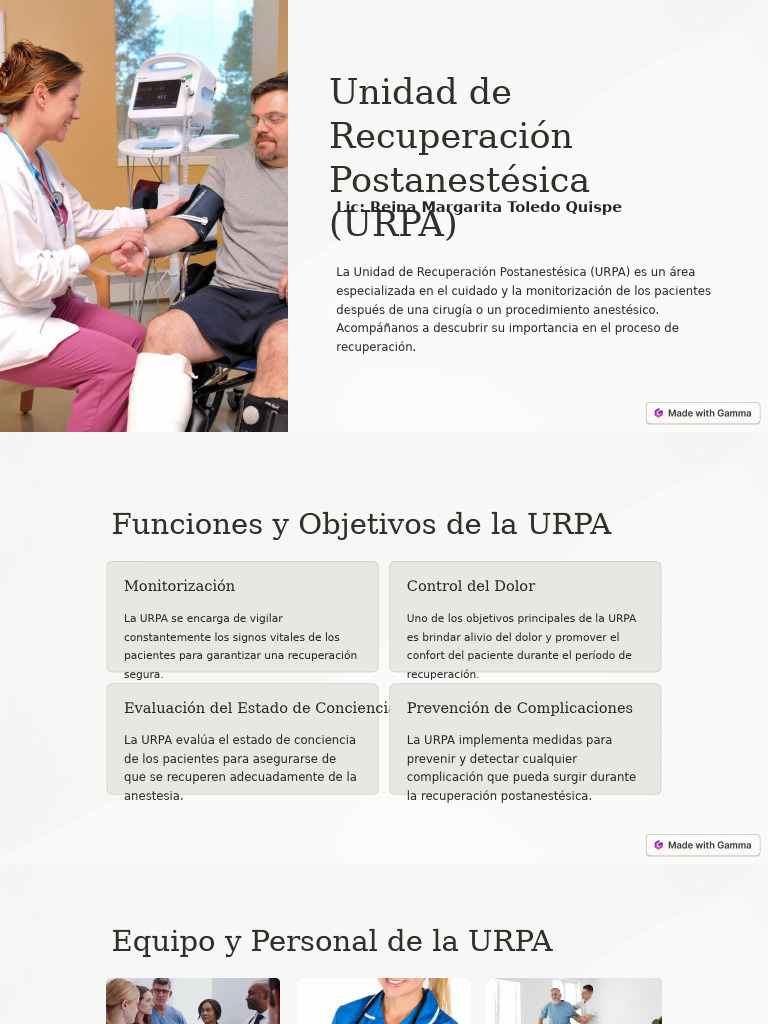 Importancia de la URPA en Recuperación | PDF | Anestesia | Cuidado de ...