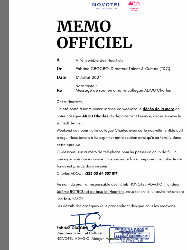 Necrology Nah Adou Charles' Mother | PDF