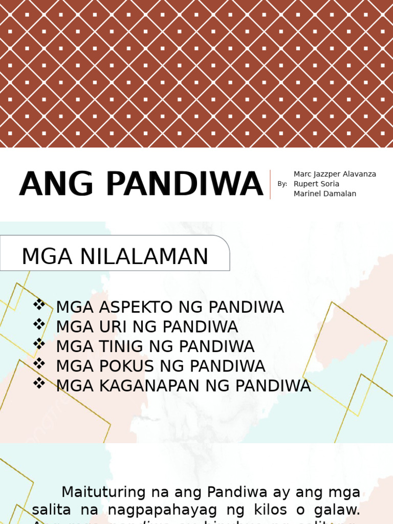 Ang Pandiwa | PDF