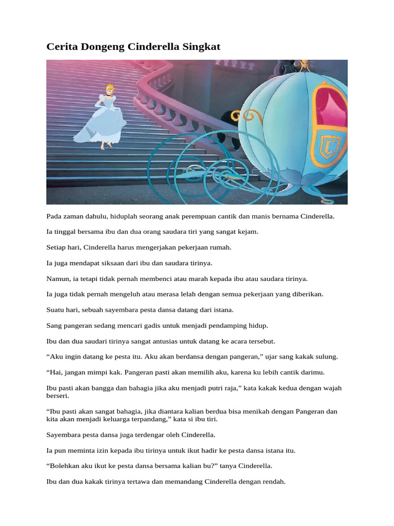 Cerita Dongeng Cinderella | PDF