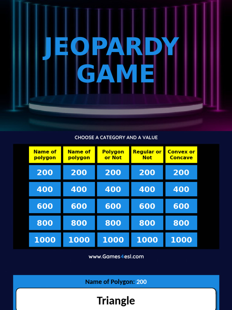 111 - Jeopardy Name of Polygon | PDF