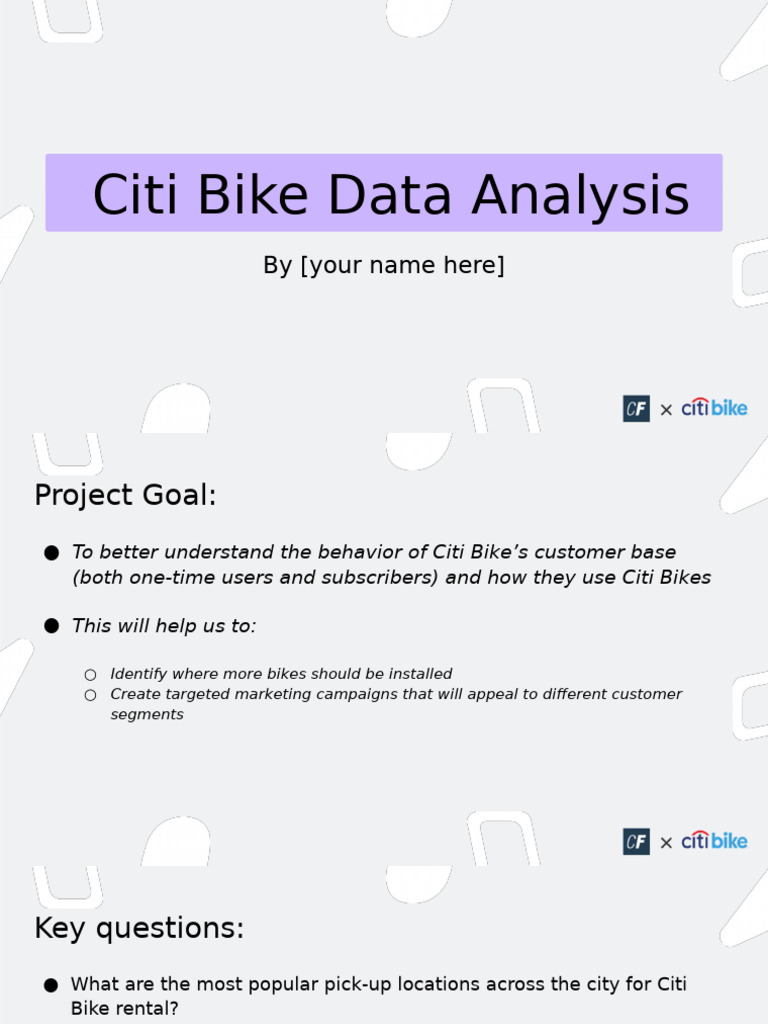 Citi Bike Final Presentation | PDF