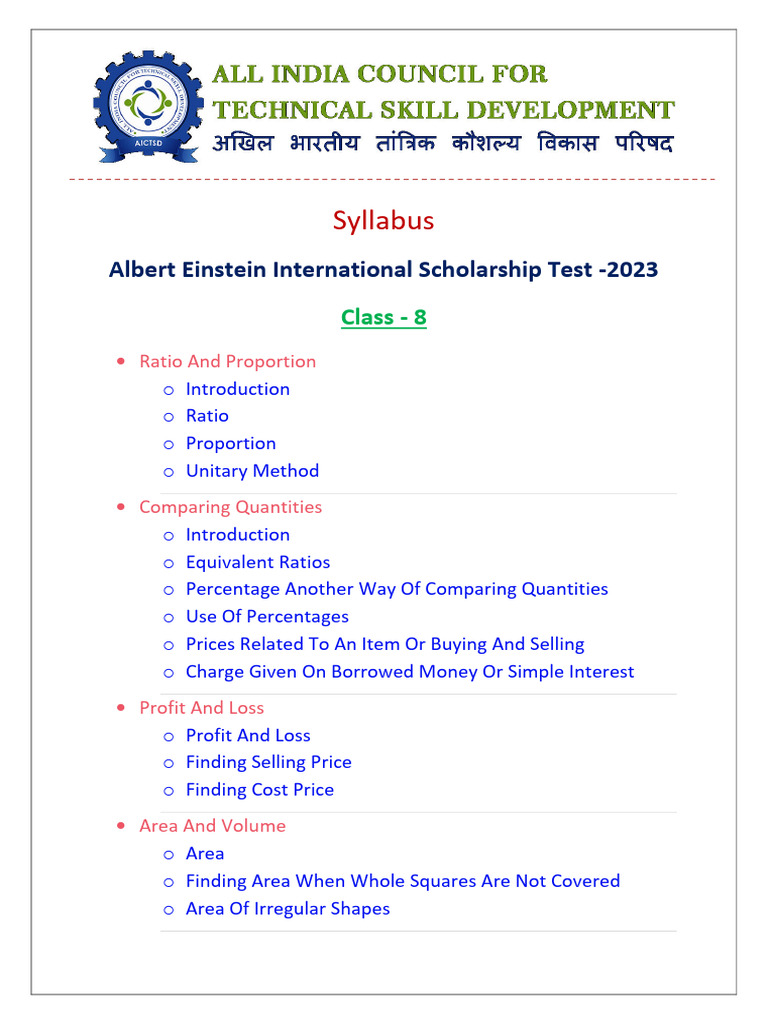 Syllabus Class-8 | PDF