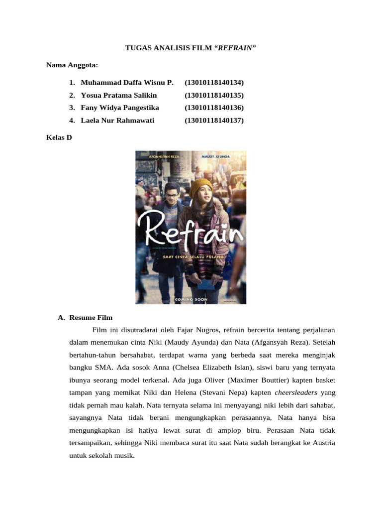 Analisis Film Refrain | PDF