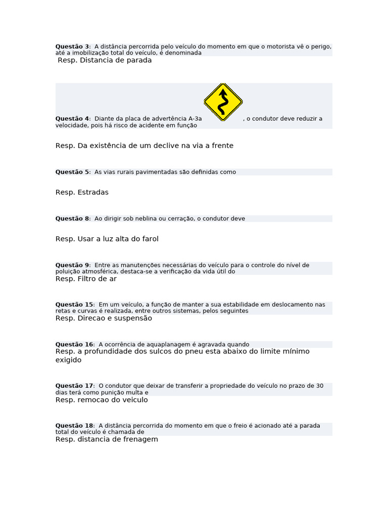 Simulado Detran | PDF