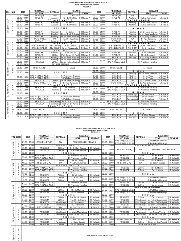 Jadwal Blok RPS 2024 | PDF