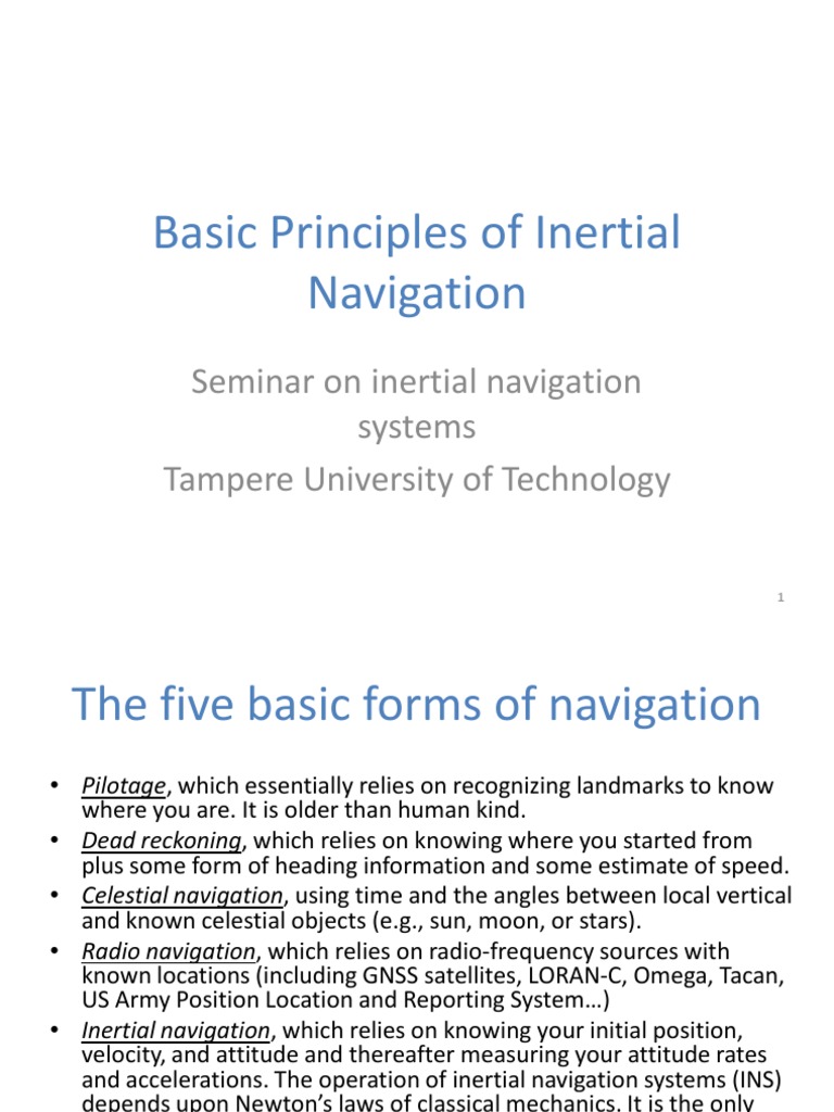 Inertial Navigation System Basics | PDF | Science & Mathematics