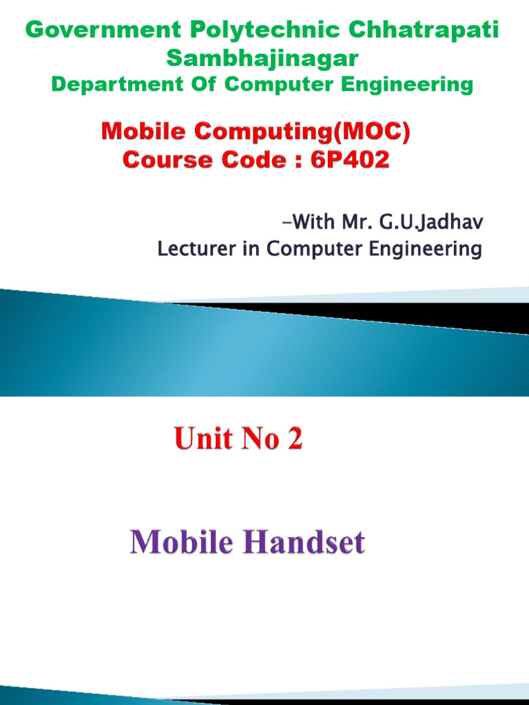Chapter2 Mobile Handset | PDF