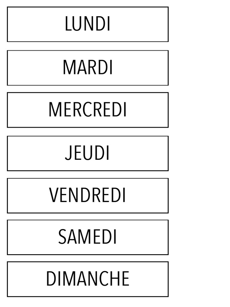 Étiquettes Jours de La Semaine | PDF